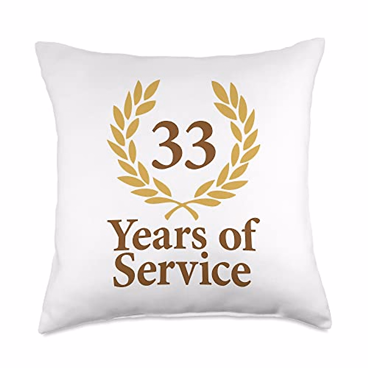 Years of Service Happy Work Anniversary Jubilee 33 Years of Service Funny 33rd Work Anniversary Jubilee Throw Pillow, 18x18, Multicolor