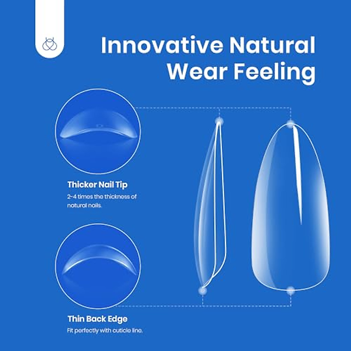 Beetles Gel Nail Kit Soft 500Pcs Medium Almond Pre Shaped Clear Full Cover False Nails for Gel Art Polish Soak Off Lamp Easy Nail Extensions Acrylic Fake Nails False Press on Nail Tips