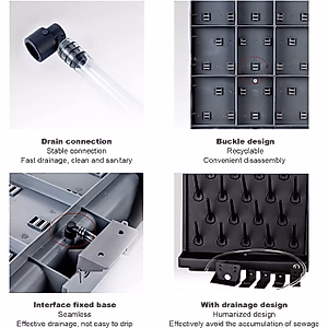 INTBUYING Bottle Drying Rack Pegboard Wall Mounted Desk Black 52 Pegs Removable PP Glassware Drying Draining Rack Education&lab Cleaning Equipment