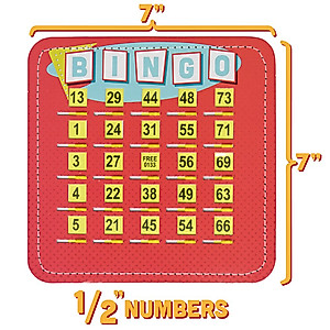 25-Pack EZ Clear 7" Shutter Bingo Cards with Fingertip Quick Clear Shutter Slide - Easy to Read Large Numbers