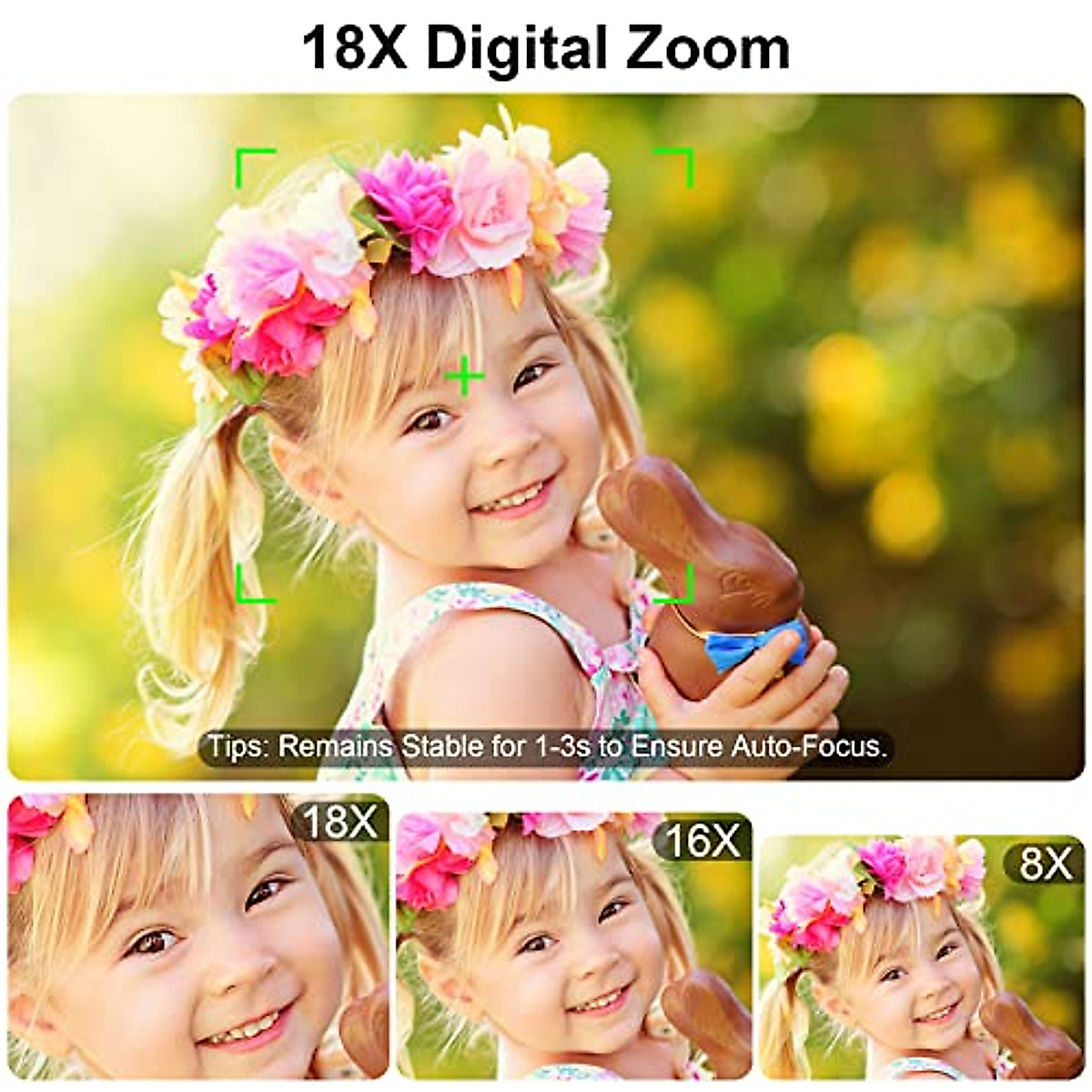 BooHAN Digital Camera,UHD 4K&48MP Video Camera for Photography,Vlogging Youtube,Auto-Focus,18X Zoom,Dual Cameras, Multi-Filters,Travel Portable Beginners,Adults,Teens,Kids-White,(X9)