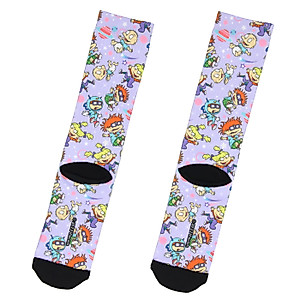 Bioworld Rugrats Chibi Character Design Sublimation Crew Socks For Men Women
