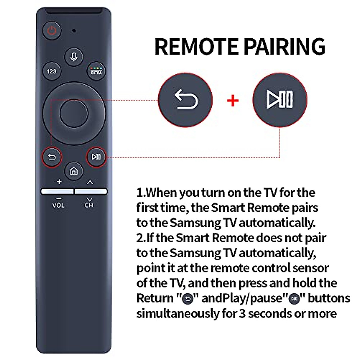 BN59-01266A RMCSPM1AP1 Replacement Voice Remote Control for Samsung 4K Smart LCD LED QLED UHD HD TV QN65Q7FD UN75MU630D UN50MU630D UN65MU850D UN43MU630D UN55MU630D UN55MU650D UN55MU700D UN55MU800D