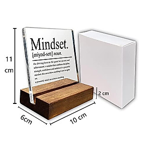 Inspirational Home Office Desk Decor, Motivational Minimalist Decor Art Acrylic Plaque With Wooden Stand Sign Home Office Desk Sign Gift for Women Colleague Friend Cowoker