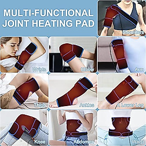 Heating Pad for Knee, Heated Knee Wrap for Men Women, Pain Relief Pad for Knee, Shoulder, Elbow, Knee Replacement Surgery, Arthritis, Meniscus Tear, and ACL, Auto-Off, Heating Knee Pad with AC Adapter
