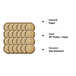 Havercamp Cut Timber 10" Party Plates (24 plates)! 24 Lg. Round Dinner Paper Plates from the Cut Timber Party Collection.