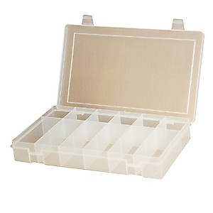 Durham LP6-CLEAR Clear Polypropylene 6 Compartment Large Box, 13-1/8" Width x 2-5/16" Height x 9" Depth