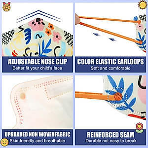 Kids KN95 Face Mask, 30 Pack KN95 Mask for Kids 5 Layers face Mask with Elastic Ear Loop, Multicolor Disposable Face Masks Respirator Protection for boys girls