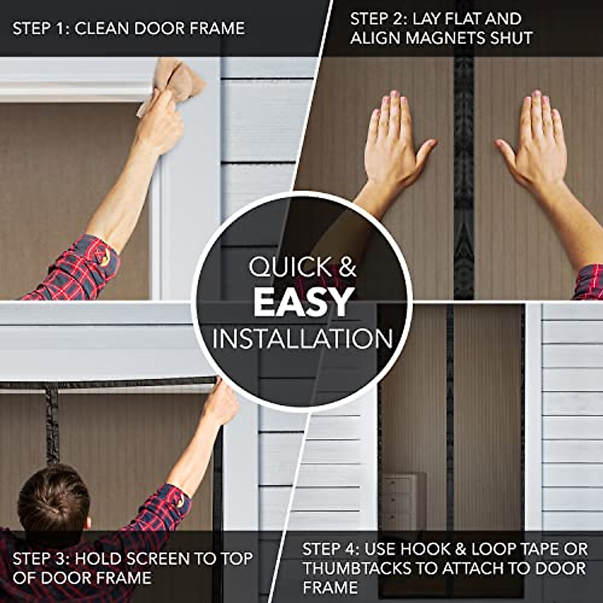 Easy Install, Self-Closing, Pet Friendly Walk Through Door Screen Magnetic Closure (38"x82") - The Original Mesh Magnetic Screen Door for Sliding Door Keeps Bugs Out - Magnetic Screen Door Flux Phenom