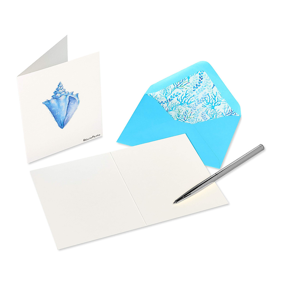 Papyrus Blank Cards with Envelopes - Designed by Bella Pilar, Into the Blue (20-Count)
