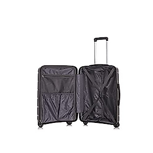 Rockland Pasadena Hardside Spinner Wheel Luggage, Black, 19", 23", 27"