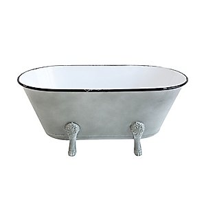 Creative Co-Op Decorative Metal Bathtub Container with Feet
