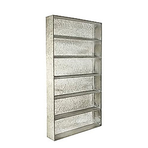 Creative Co-Op Distressed Grey Metal 6 Tier Wall Shelf