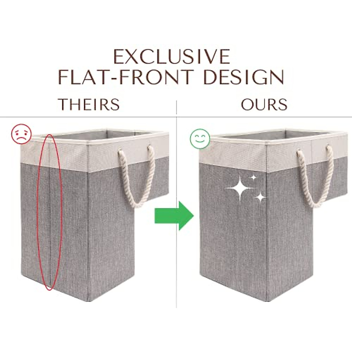 Stair Basket 16" x 16" x 10" Basket for Stairs with 3 Foldable Sections, Durable Cotton Collapsible Storage Bins, Stair Storage Organizer STRIKING LIFESTYLE