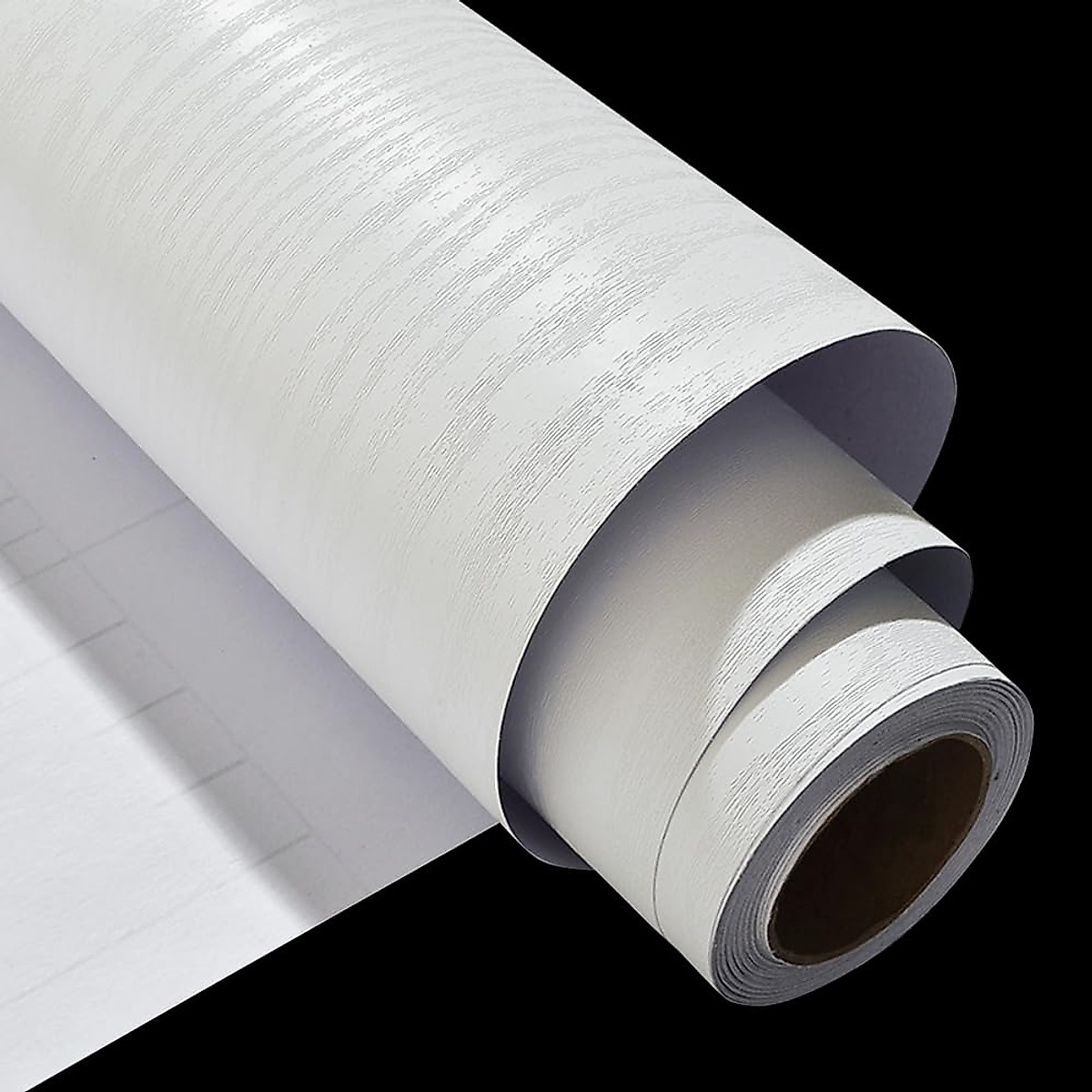 Yifely Solid White Wood Grain Shelving Paper Removable Vinyl Shelf Liner Door Table Cabinet Sticker 17.7 Inch by 9.8 Feet