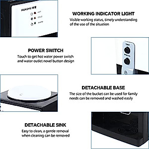 5Gal Water Dispenser,countertop dispensador de agua Drinking Machine Hot/Ice/Cold Top Loading Countertop Water Cooler Dispenser can Put 3.5L, 5L, 10L and 18.9l Bottled Water (Black+White)