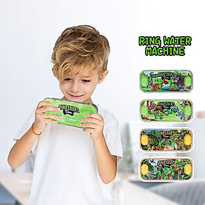 SevenQ Handheld Water Games, 4 Packs Dinosaur Theme Water Toss Ring Game Aqua Toy Water Ring Game for Kids Stocking Stuffers