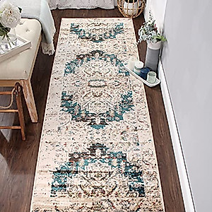 SUPERIOR Marquis 2' 7" x 8' Indoor Area Rug, Teal