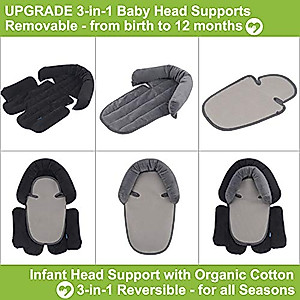 COOLBEBE Upgraded 3-in-1 Babybody Support for Newborn Infant Toddler - Extra Soft Car Seat Insert Cushion Pad, Perfect for Carseats, Strollers, Swings