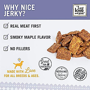 I and love and you Nice Jerky Bites - Grain Free Dog Treats, Chicken + Duck, 4-Ounce, Pack of 1