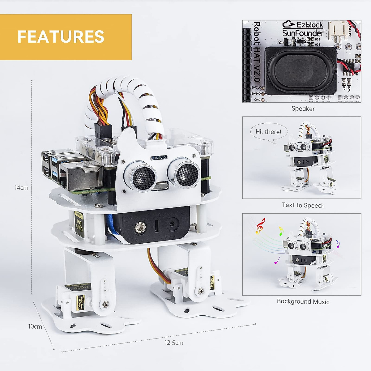 SunFounder PiSloth AI Programmable Robot Kit for Raspberry Pi with PiCrawler AI Robot kit for Raspberry Pi