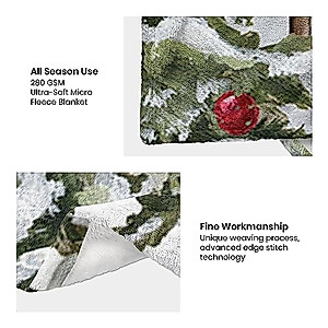 Christmas Fleece Blanket for Bed, Snowman and Birds Flannel Throw Blanket for Kids and Adults - Super Soft Plush Snowman Blanket Throw Plush Blanket for Snow Lovers 40X50 Inches