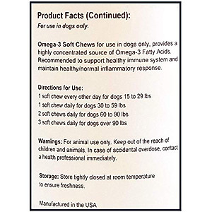 Pet’s Choice Pharmaceuticals Skin & Coat, Omega-3 Soft Chews for Large to Giant Dogs, 150 ct