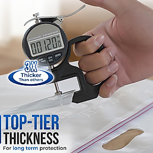 Jumbo Handle Zip Lock Bags, 10 Gallon Extra Large XL Storage Bags, 12 Mil Extra Heavy-duty Clear Big Plastic, Zip Poly Bags with Resealable Lock Seal Zipper, 20x26'', 10 Bags