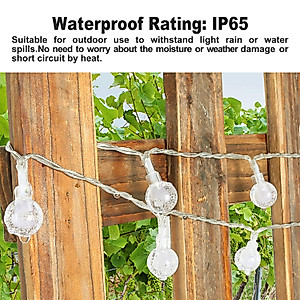 Abeden Solar String Light Outdoor,16ft 50LED Crystal Globe Lights,8 Modes Waterproof Bulb String Lights for Home,Garden,Patio,Wedding,Party Outdoor Wall Decoration
