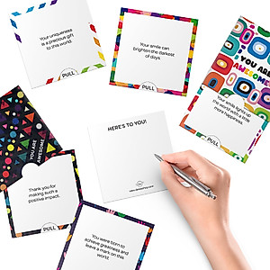 Dessie Awesome Cards - 40 Unique Mini Encouragement Cards w/Inspirational Messages 2.5" x2x5. Employee Appreciation Gifts. Teacher Appreciation Cards in Bulk. Positive Affirmation Cards.