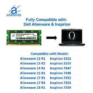 Adamanta 8GB (1x8GB) Compatible for Dell Latitude E7450, E7250, 7250, E5550, 5550, E5450, 5450, E5250, 5250 DDR3L 1600Mhz PC3L-12800 SODIMM 2Rx8 CL11 1.35v Notebook Laptop Memory RAM Upgrade