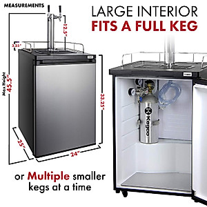 Kegco 3PK209SS-2 Keg Dispenser, 2 Tap, Stainless Steel