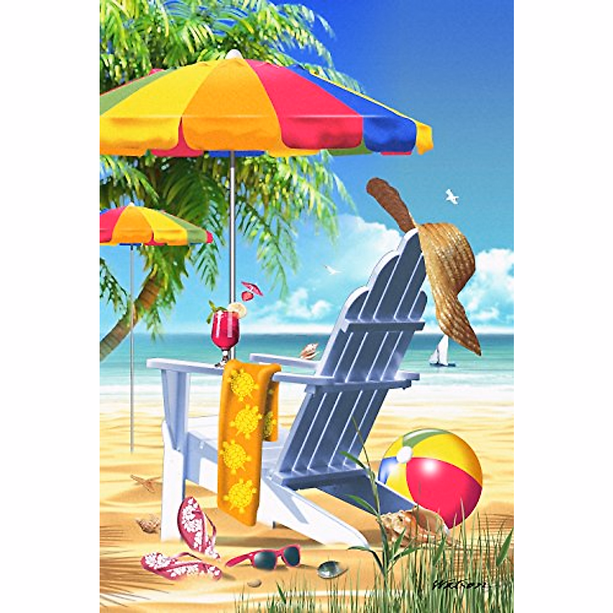 Toland Home Garden 1010402 Fun in the Sun summer Flag 28x40 Inch Double Sided summer Garden Flag for Outdoor House Beach Flag Yard Decoration