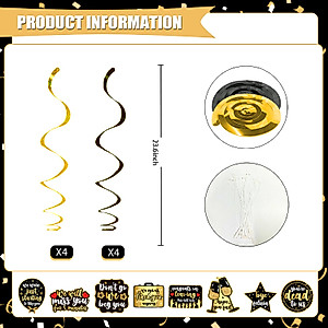 Rude That You're Leaving But Ok Banner Hanging Swirls Centerpieces, Going Away Party Decorations For Coworker Farewell Decorations Party, Gold Glitter Coworker Leaving Decorations, Retirement Party