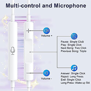 iPhone Earbuds Headphones with Lightning Connector [MFi Certified] Built-in Microphone & Volume Control, Noise Isolating Wired Earphones for iPhone 14/13/12/11/XR/XS/X/8/7/SE, Support All iOS