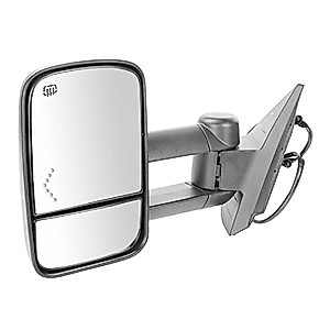 Heated Signal Telescoping Tow Mirror for Left Driver LH Side For 2007-2013 Chevrolet Silverado 1500 GMC Sierra 1500 For 2007-2014 GMC Sierra 2500 HD 3500 HD Chevrolet Silverado 2500 HD 3500 HD