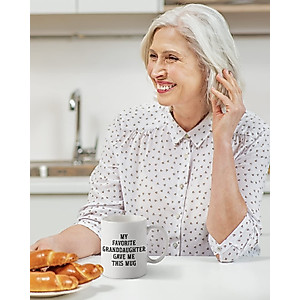 KAAYEE Grandma Gifts & Grandpa Gifts from Granddaughter, Chrismas Mothers day Birthday Gifts for Grandma, Gifts for Grandpa Fathers Day, My Favorite Granddaughter Give Me This Mug