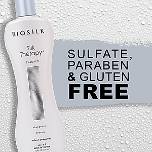 BioSilk Silk Therapy Shampoo, Gentle Hair Cleanser Delivers Healthy & Shiny Hair, Great For All Hair Types, Sulfate, Paraben, & Cruelty-Free, 12 Oz