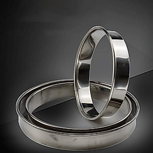 DOITOOL Stainless Steel Pizza Rings Muffin Rings Mousse Rings Metal Round Rings Metal Tart Pastry Rings Molds 7 inch Non Stick Pizza Cutter Rings Egg Pancake Rings for Cooking Baking