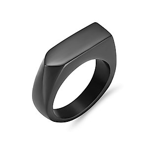 XSMZB Cremation Rings for Ashes Simple Square Band Ring Keepsake Arrow Band Finger Ring Holder Ashes for Pet Human Memorial Urn Ring for Men Women (Black,9)