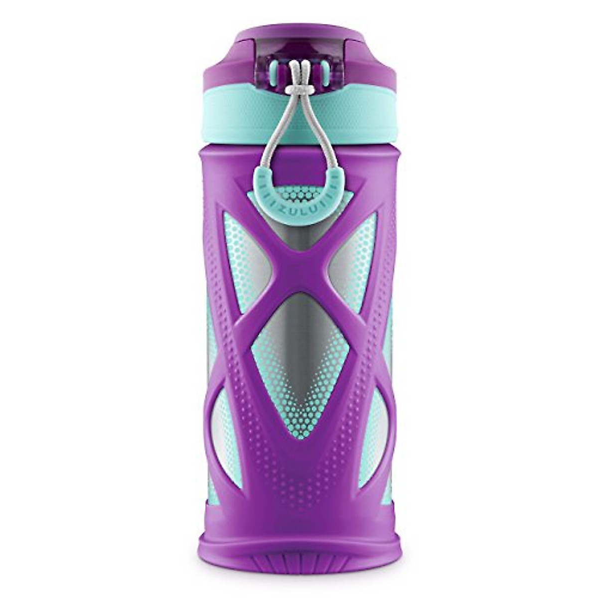 Zulu Echo BPA-Free Vacuum Insulated Stainless Steel Water Bottle with Flip Straw, Purple, 12 oz.