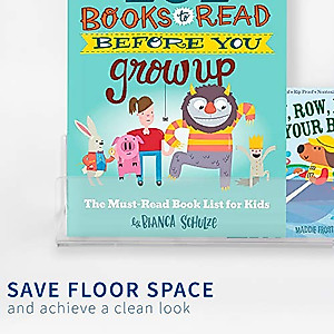 VIVO Dual Acrylic 24 inch Floating Bookshelves for Wall Display, Clear Organizer Shelves for Kids Room, Nursery, Office, and More 2-Pack, MOUNT-SF24C