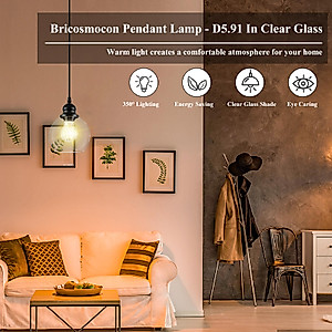 Modern Pendant Light Fixtures, Industrial Hanging Ceiling Lamp with Seeded Glass Shade, Vintage Black Pendant Lighting for Kitchen Island Living Room Hallway Bedroom Dining Hall Office Sink Farmhouse