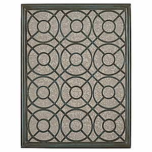 Amazon Brand – Stone & Beam Iron Latticework Decorative Hanging Mirror Wall Art, 39.4 Inch Height, Verdi Green