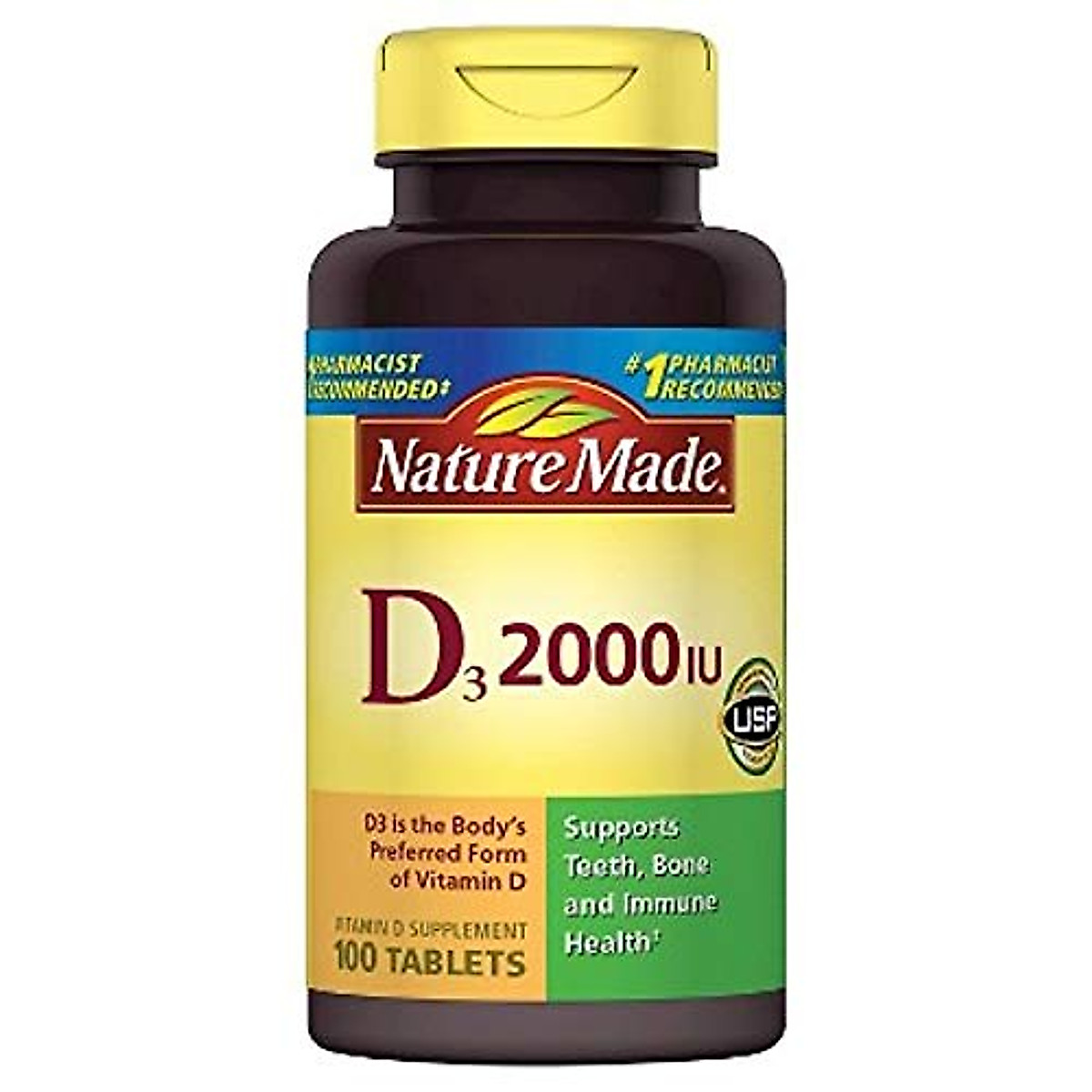Nature Made Vitamin D3 2000 IU, Tablets - 100 ea