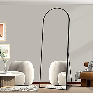 NISHCON Full Length Arched Floor Mirror with Stand, 64"x21" Framed Mirror for Living Room, Bedroom, Entryway and Dressing