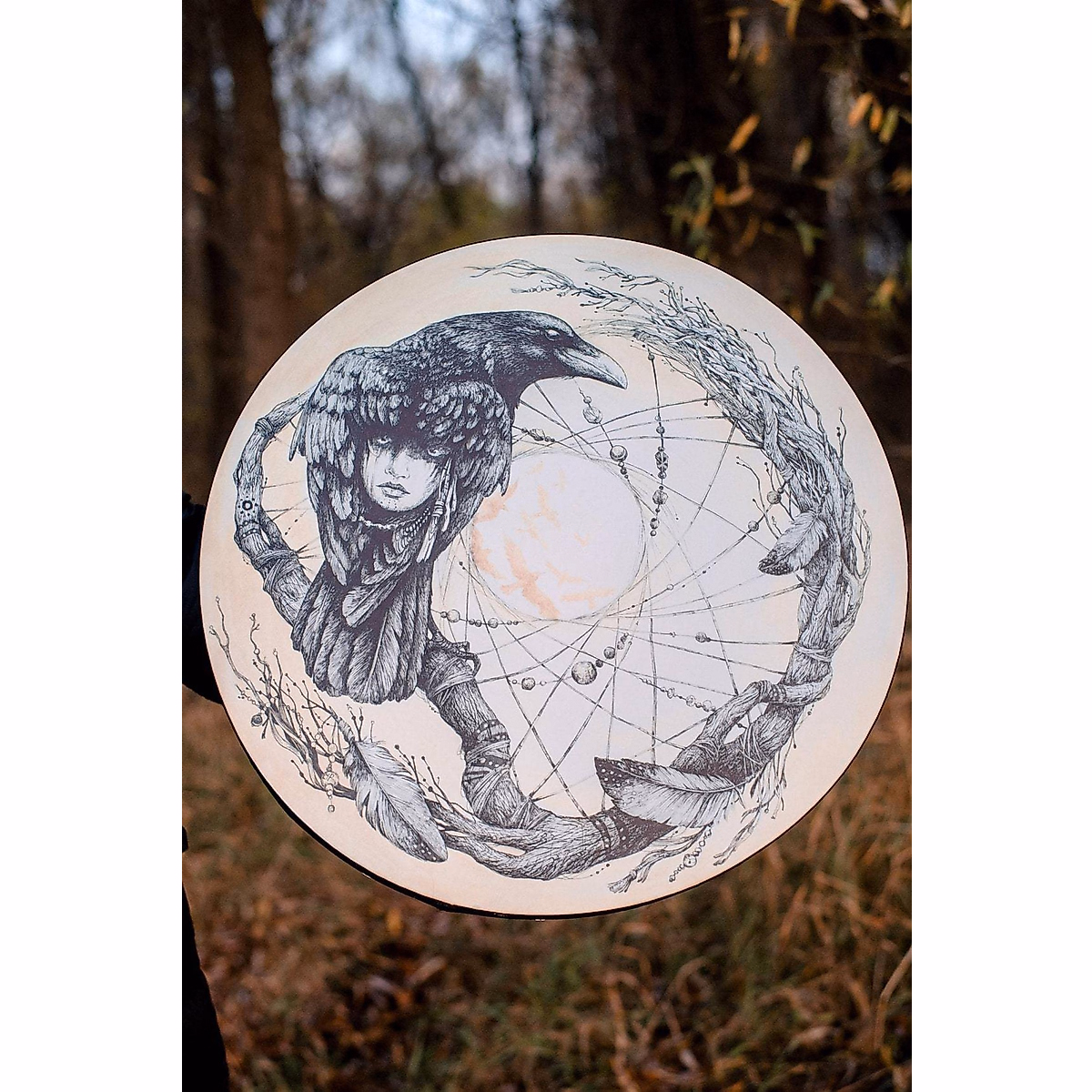 QDL notebook Shaman Drum 2022 Shaman Vegetarian ''Crow Drum'' Sound Deep Bass Sound God Druid Drum Su Shamanic Sound Healing Tool