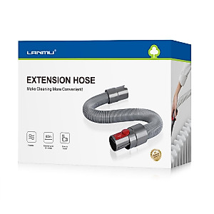 LANMU Flexible Extension Hose Attachment Compatible with Dyson V15 V12 V11 V10 V8 V7 Outsize Absolute Animal Motorhead Gen5 Cordless Vacuum Cleaner (20 to 60 Inch)