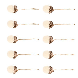 Baluue 10pcs Felt Acorn Bunches Christmas Pom Pom Christmas Hanging Pine Cones Lifelike Acorns Wool Felt Acorns Felted Wool Acorn Fall Tree Ornaments Fall Ornaments Autumn White Party Bag