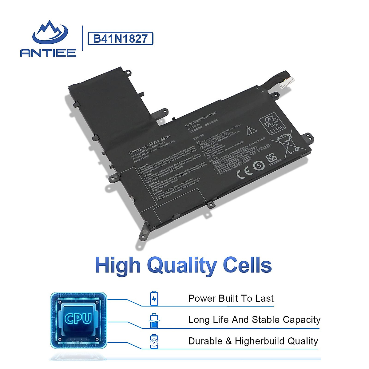 ANTIEE B41N1827 Laptop Battery for Asus ZenBook Flip 15 UM562 UX562 UX562F UX562FA UX562FAC UX562UG UX562IA UX562IQ UM562IA UM562IQ Q507 Q507IQ Q526 Q526F Q526FA Q526FAC UX562FA-AC096T AC103T AC113T